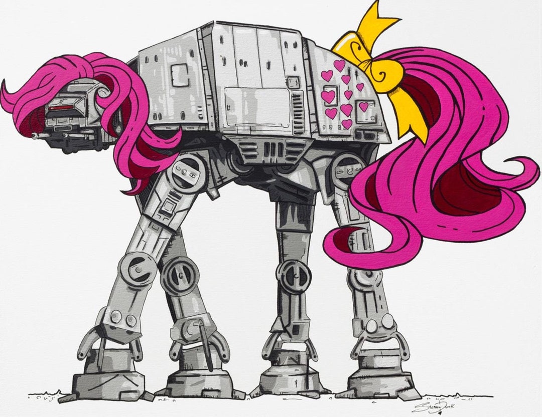 Star Wars / My Little Pony Mash up Pop Art PAINTING My Little AT-AT ...