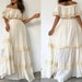 Bohemian Wedding Dress off the Shoulder White Dress Raw - Etsy