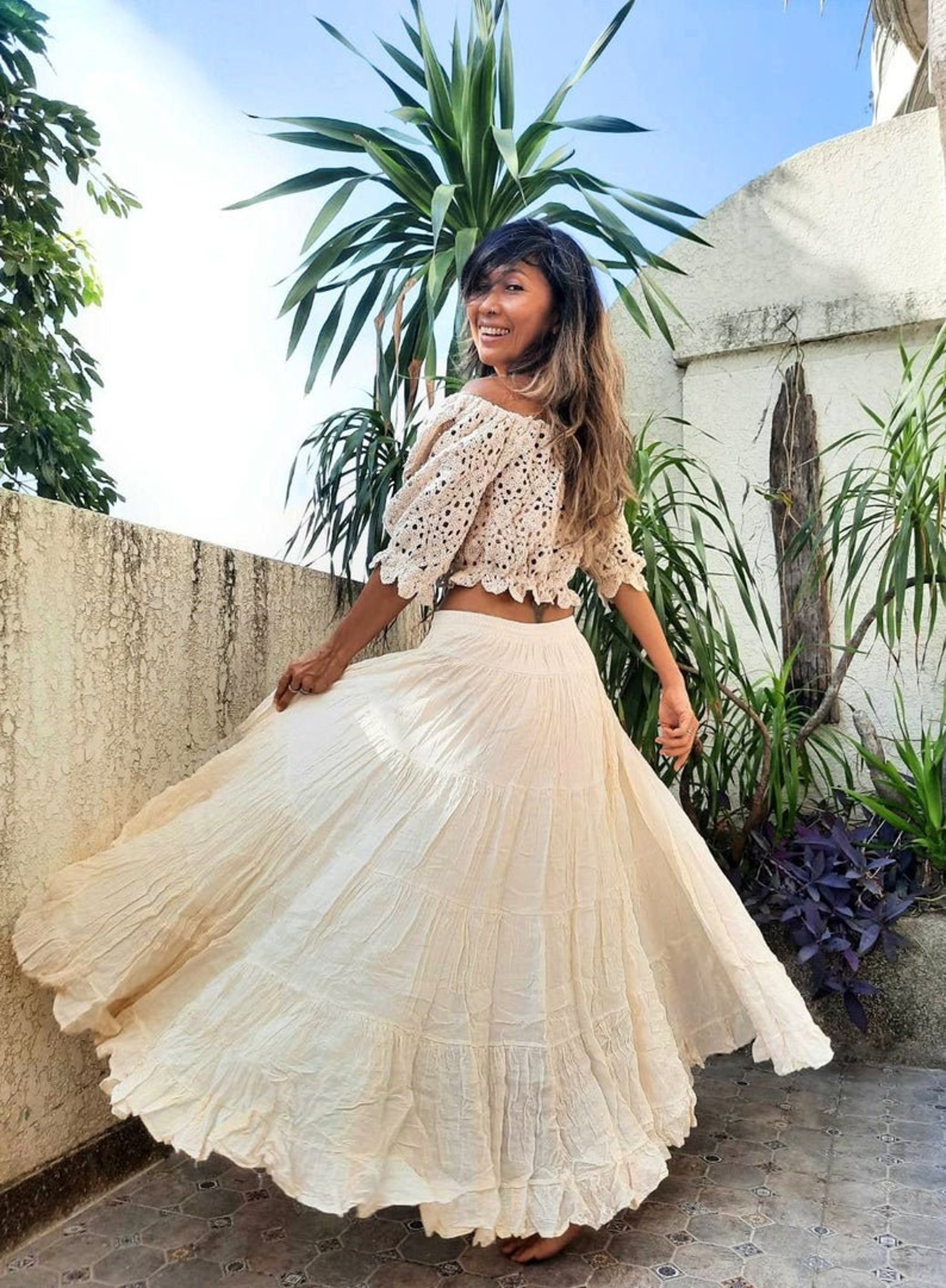 Handmade Bohemian Peasant Maxi Skirtgypsy Maxi Skirtsummer - Etsy