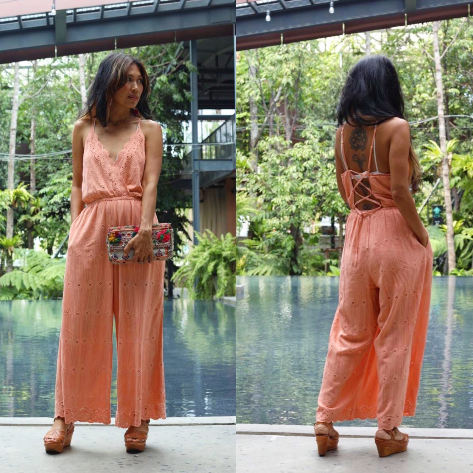 Boho Salmon Jumper/resort Wear/bohemian Jumper/l Space - Etsy