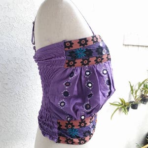 Boho Embroidery Smocked Tube Top/bohemian Indian Tube Top/gypsy Smocked ...