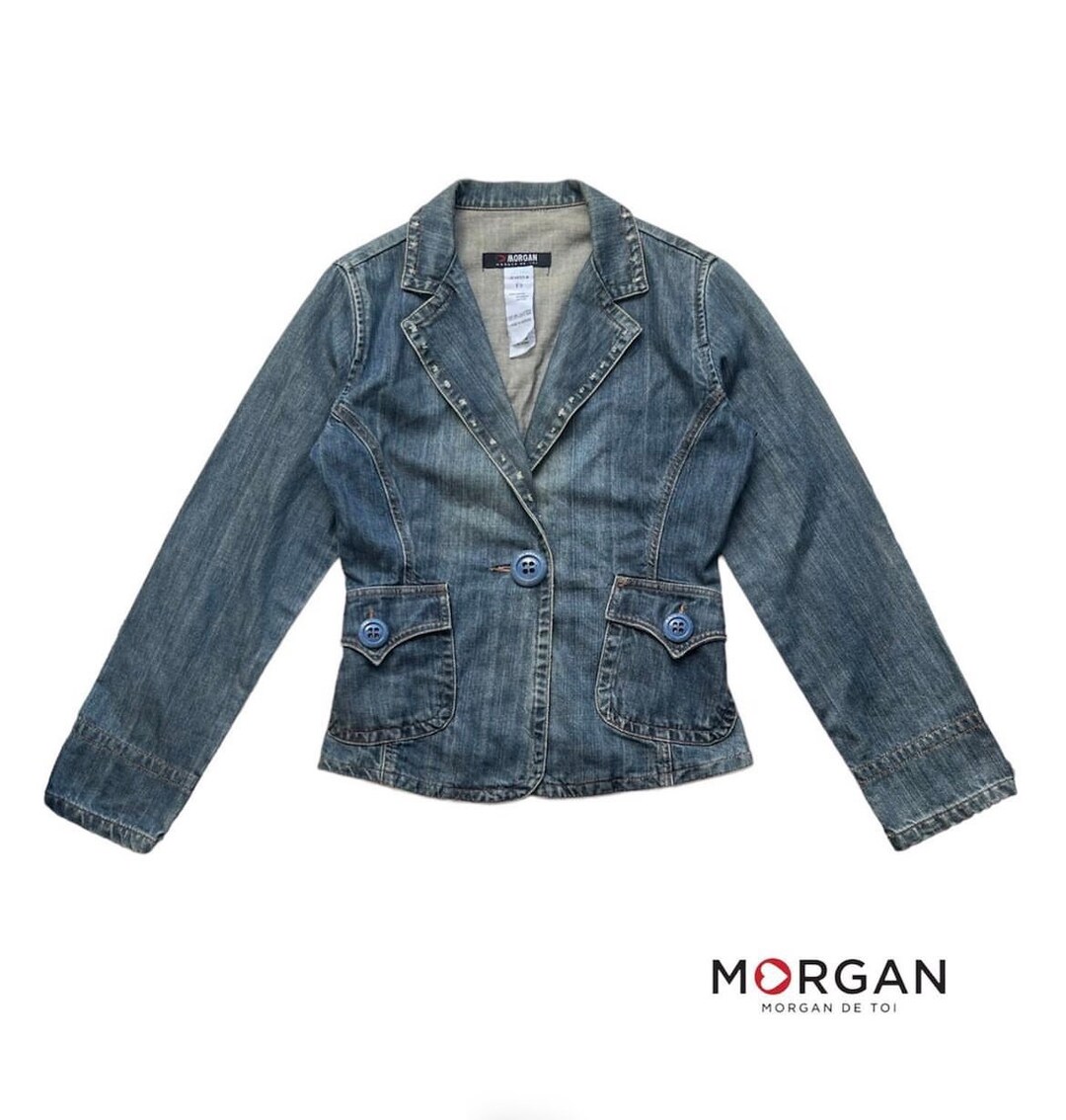 Vintage Denim Long Sleeves Jacket With Big Buttons,boho Jean Jacket ...