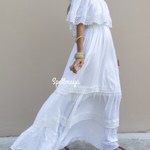 Bohemian Wedding Dress off the Shoulder White Dress Raw - Etsy
