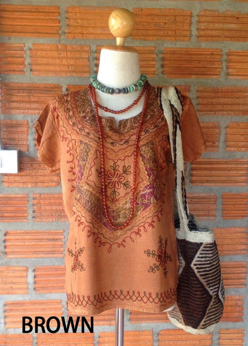 Boho Crystal Top From India. With Custom Silk Embroidery on | Etsy