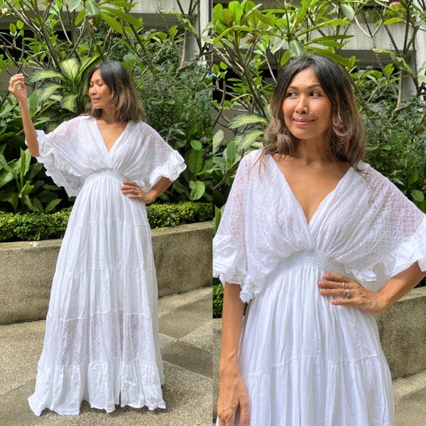 White Boho Dress - Etsy