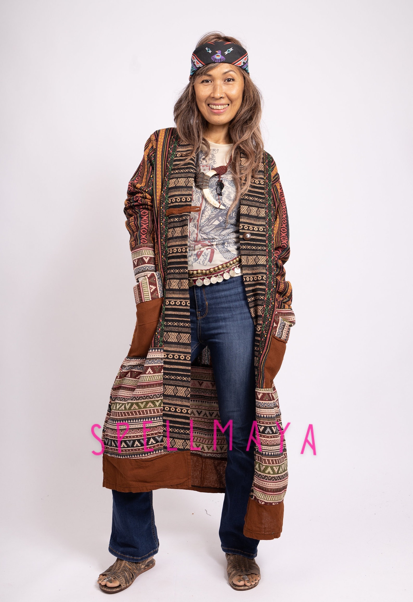 Hippy Patchwork Long Jacketboho Patchwork Woven Jackettribal | Etsy