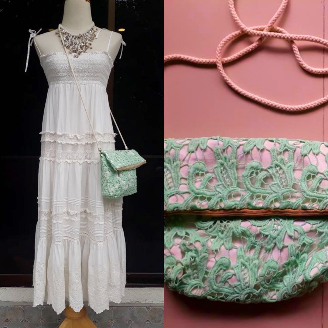 Handmade Lace Shoulder Bag/bohemian Lace Purse/women's Lace Bag ...