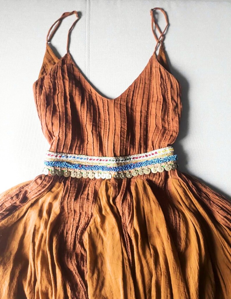 Beautiful Sundress in Golden brown/Bohemian Mini Dress/Beach | Etsy