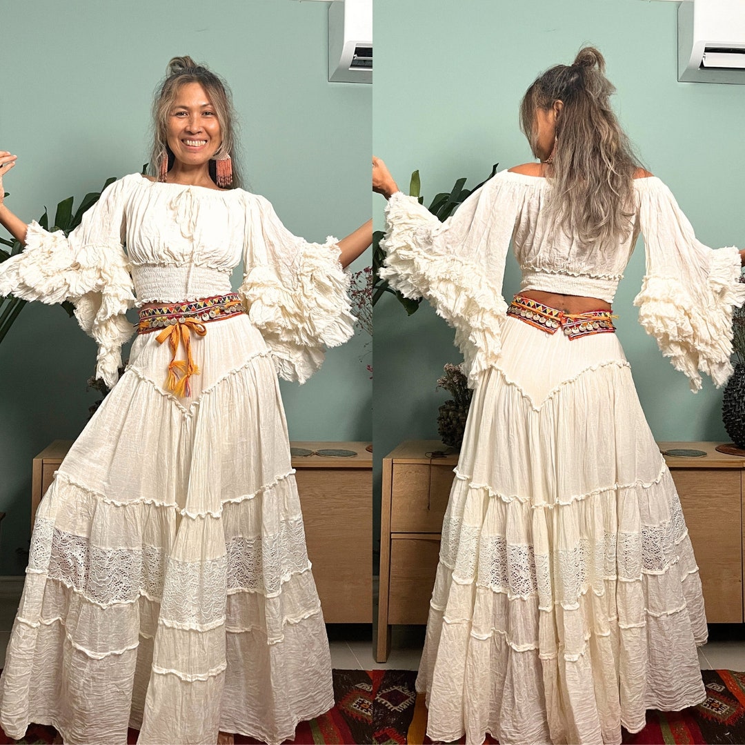 Boho Lace Maxi Skirt/boho Set Clothing,two Piece Maternity Dress ...