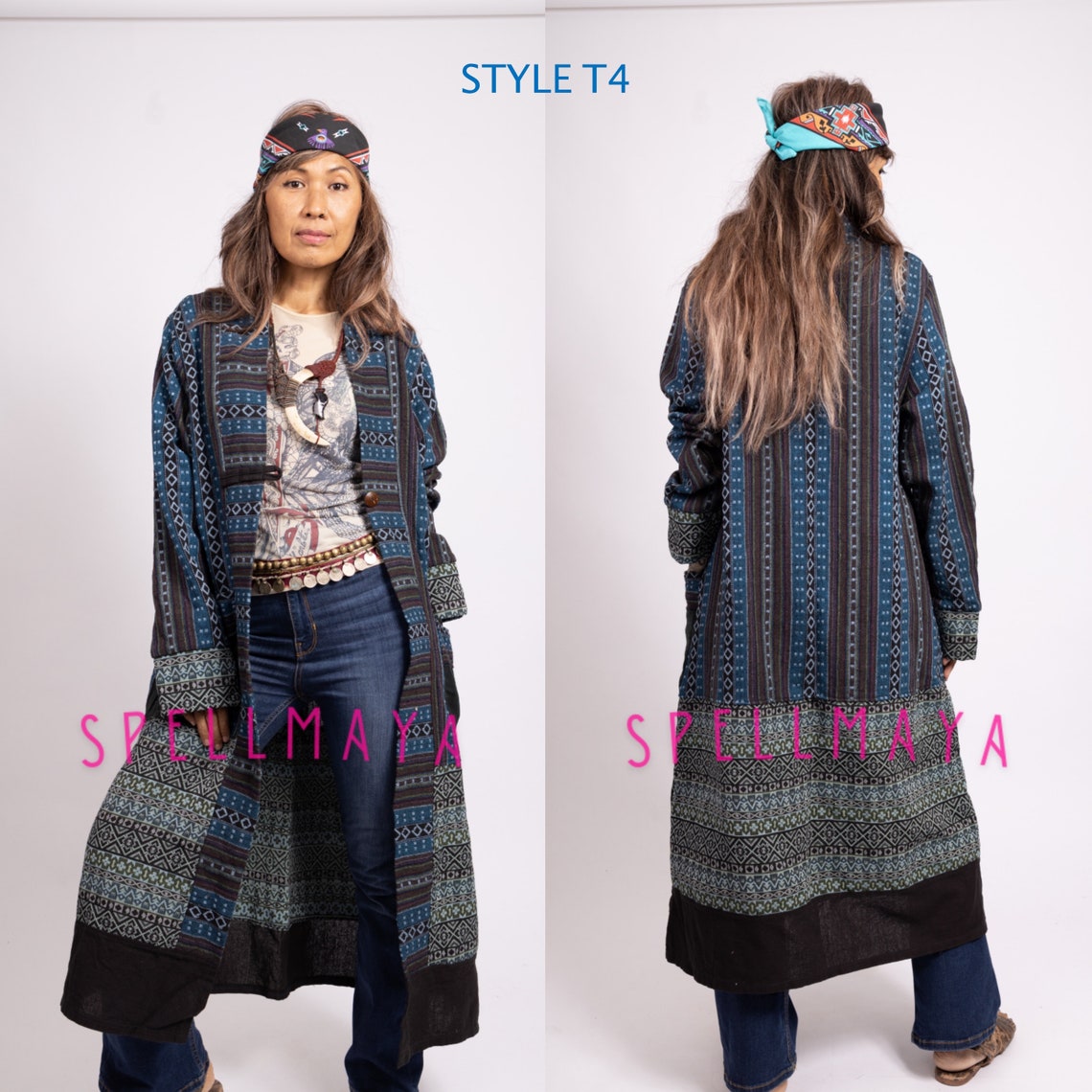 Hippy Patchwork Long Jacketboho Patchwork Woven Jackettribal - Etsy