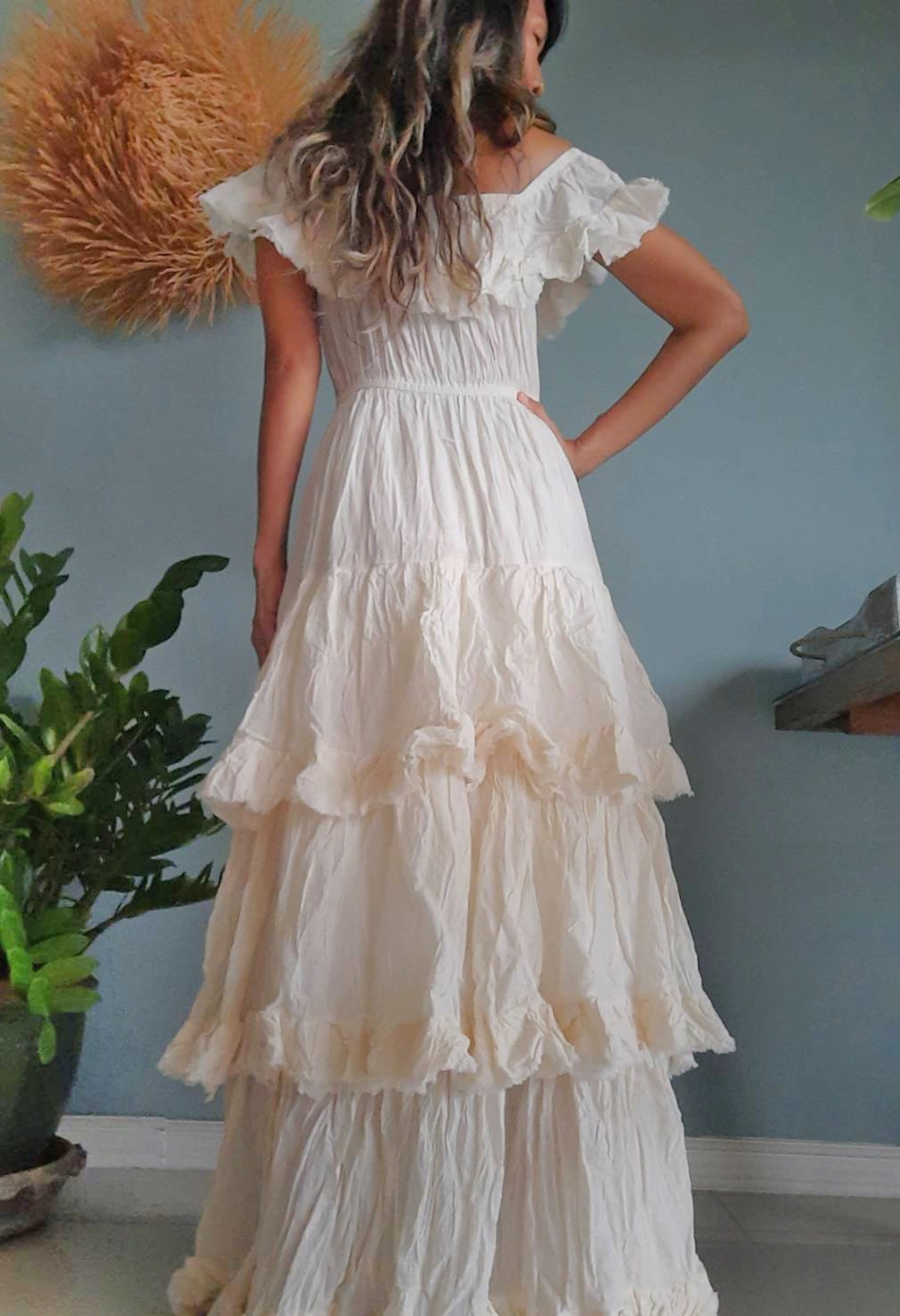 Boho Wedding DressBohemian Ruffled dressBoho Layered | Etsy
