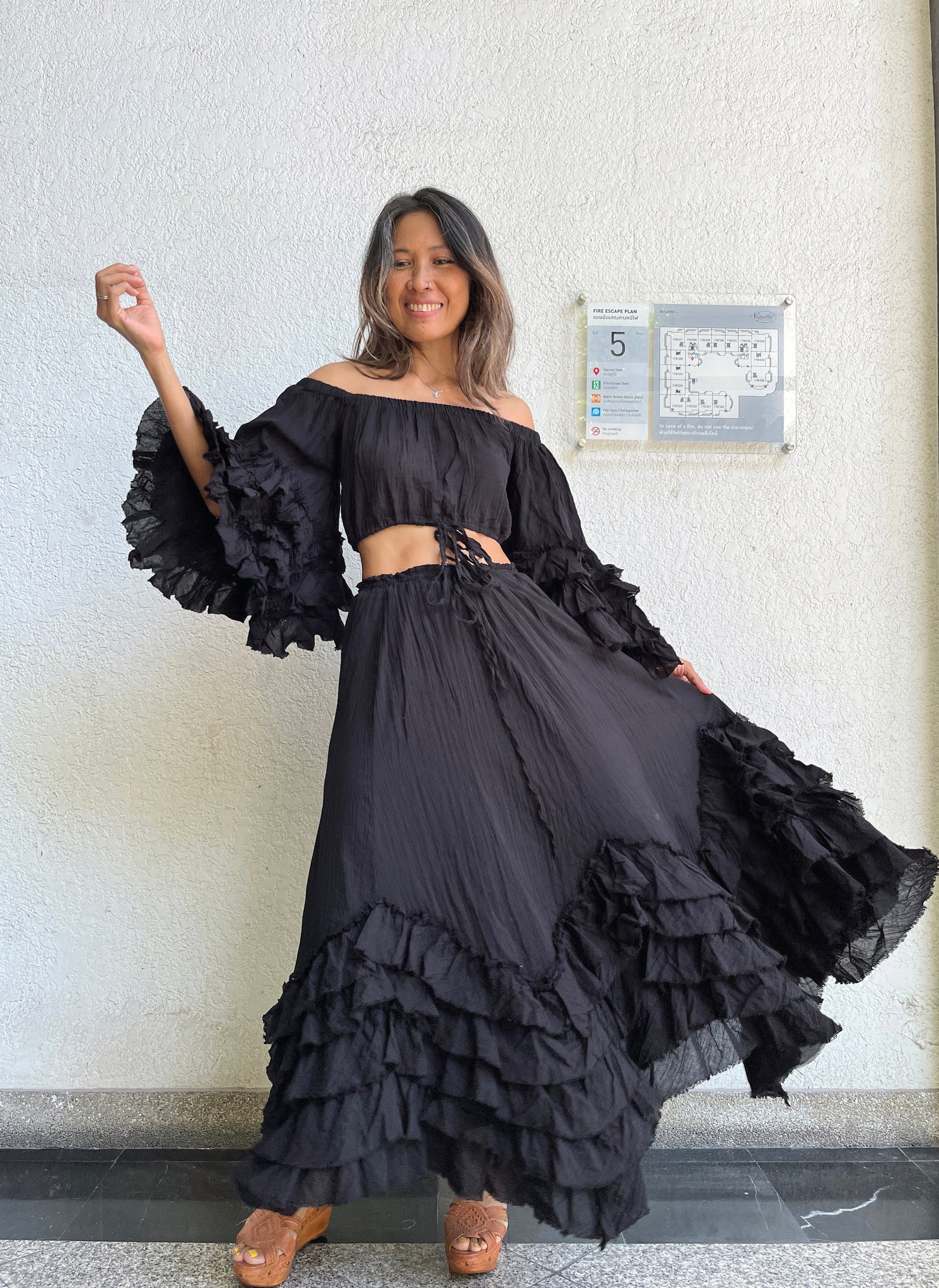 Handmade Cotton Crop Top/angle Sleeves Crop Top,gypsy Ruffled Sleeves ...