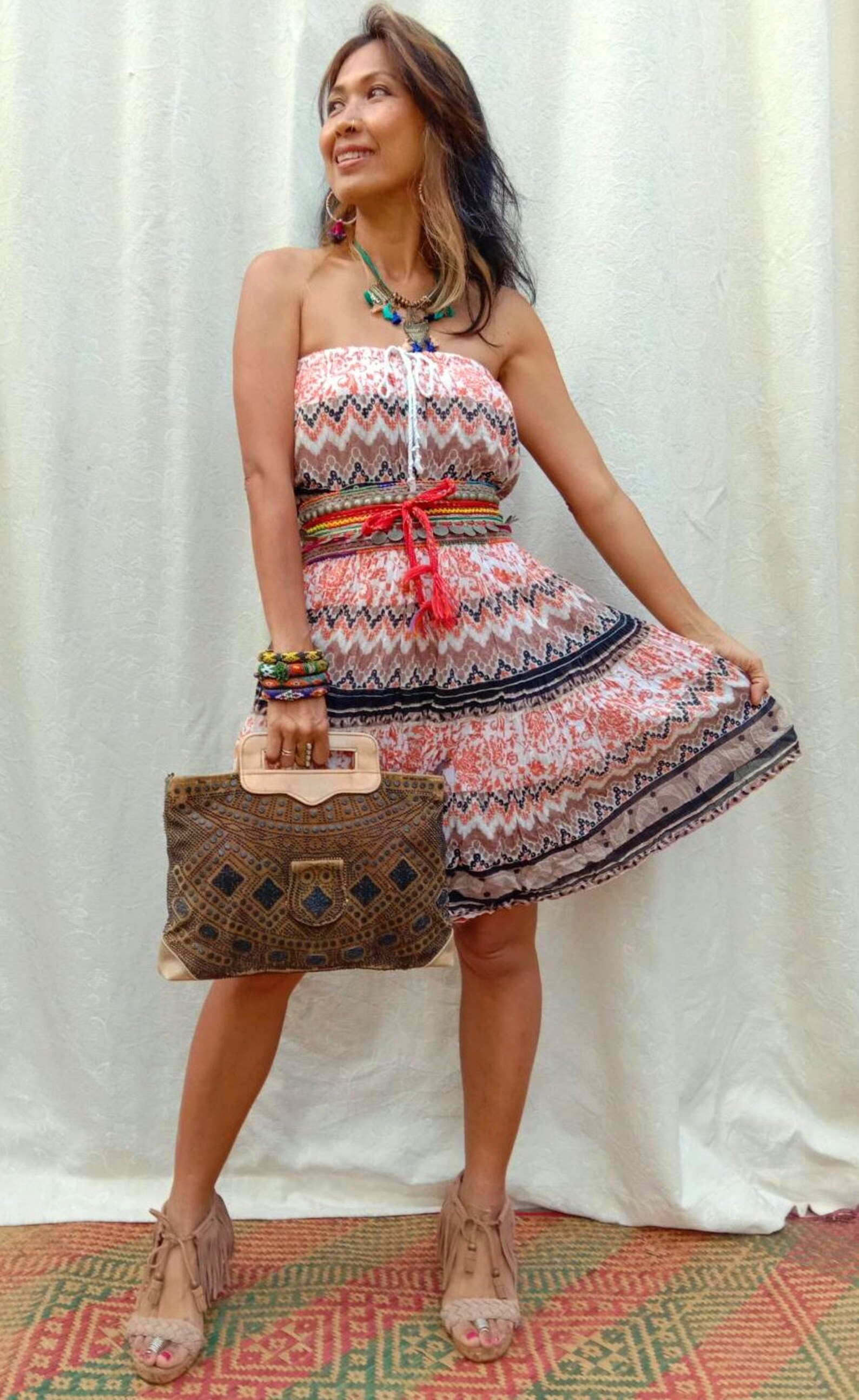Vintage Indian Gauze Dress/indian Block Print Skirt/indian - Etsy