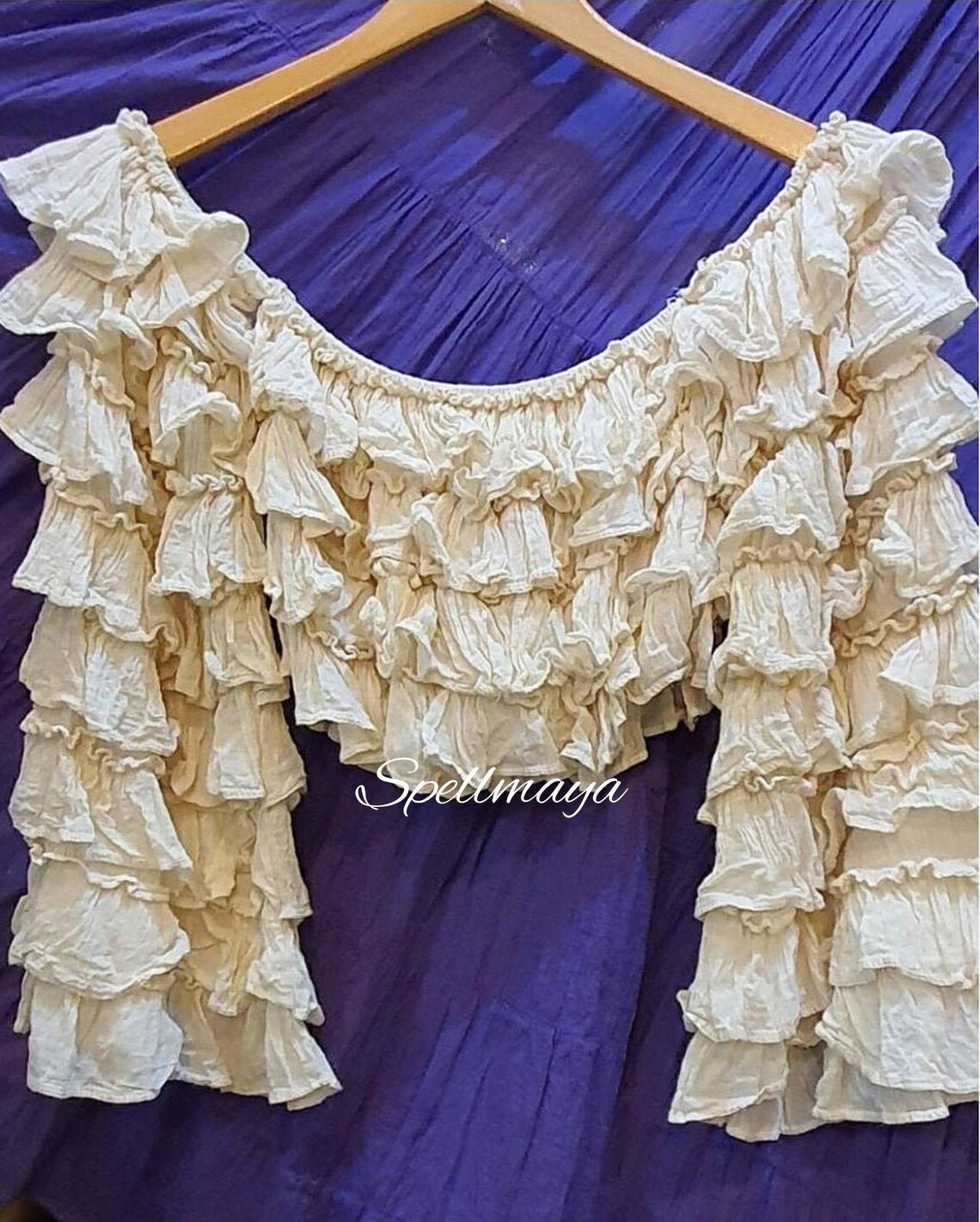 Handmade Raw Cotton Ruffle Blousebohemian Layered - Etsy
