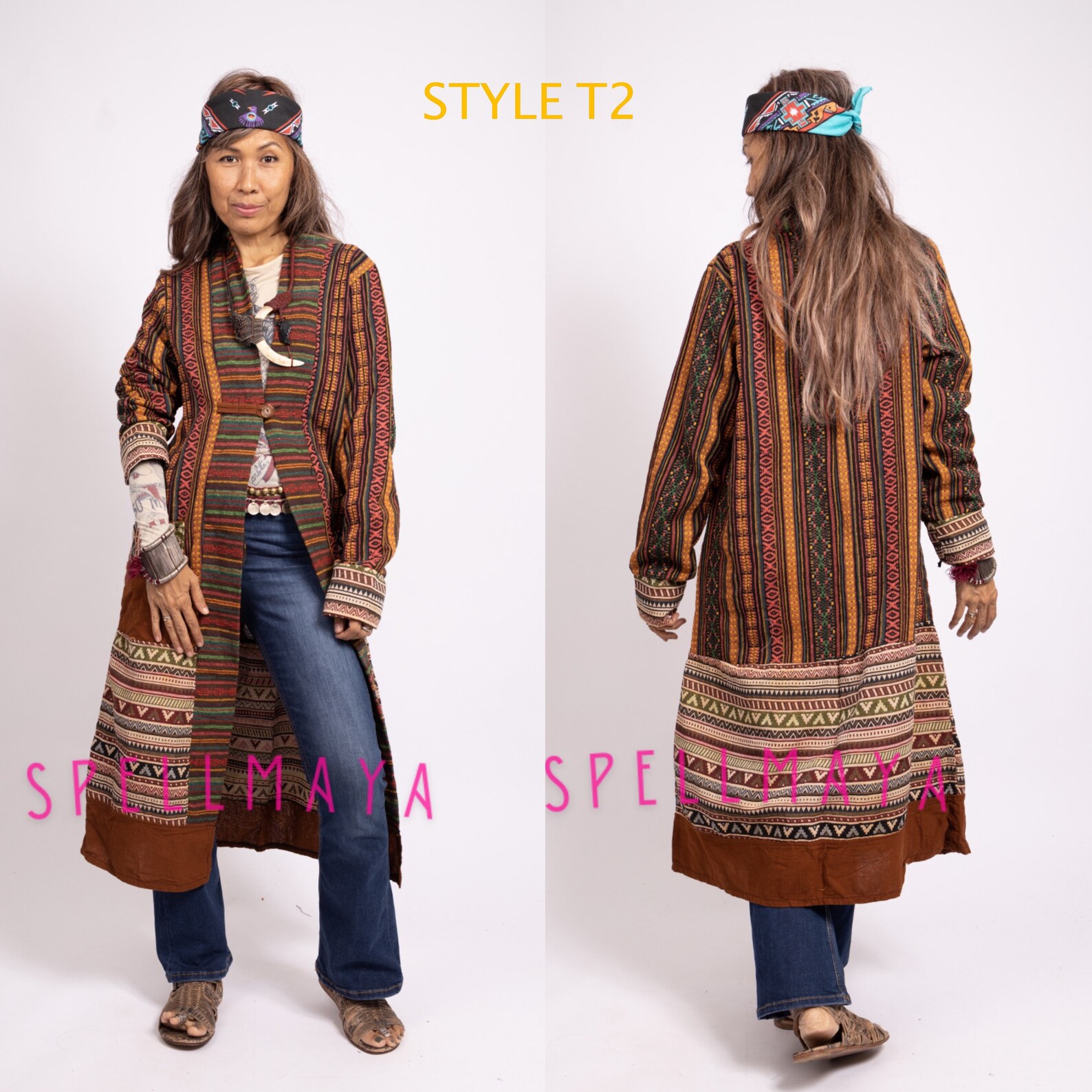 Hippy Patchwork Long Jacketboho Patchwork Woven Jackettribal - Etsy