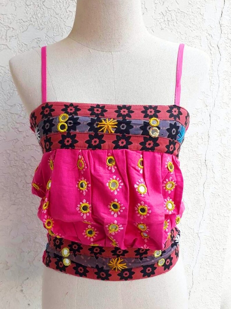 Boho Embroidery Smocked Tube Top/bohemian Indian Tube | Etsy