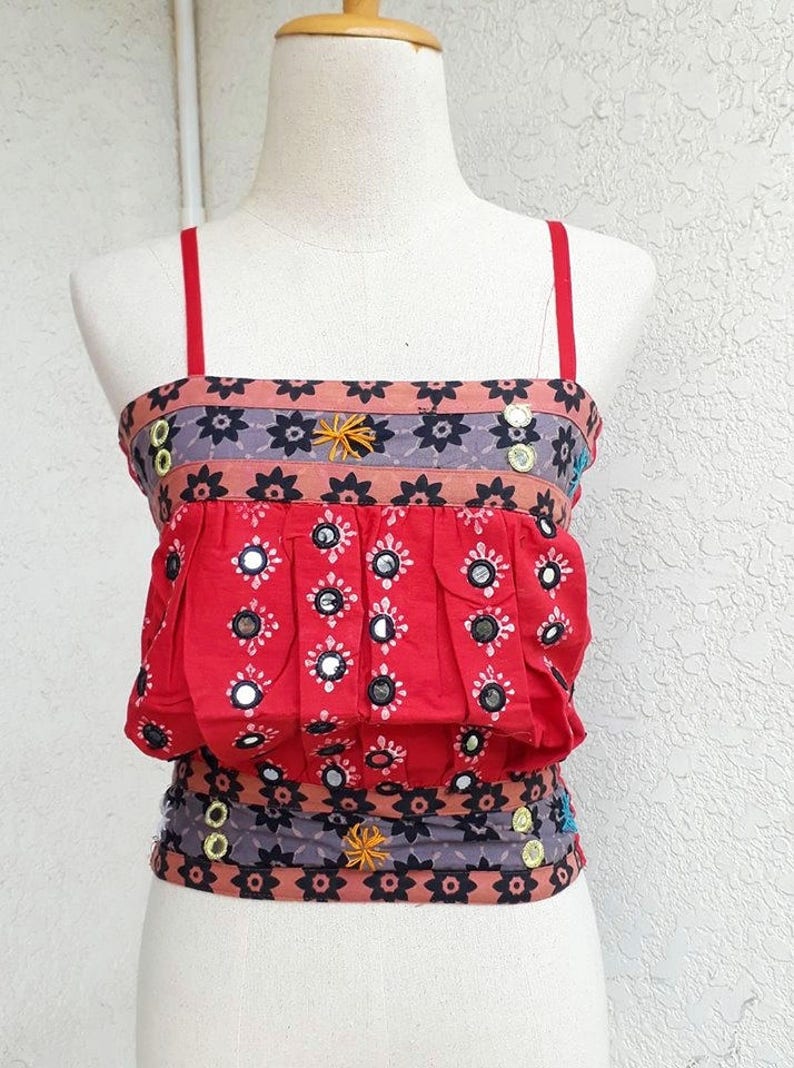 Boho Embroidery Smocked Tube Top/bohemian Indian Tube | Etsy