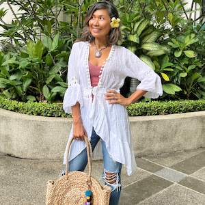 Boho High Low Duster,beige Duster,white Duster,boho Cardigan,festival ...