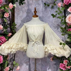 Handmade Cotton Crop Top/angle Sleeves Crop Top,gypsy Ruffled Sleeves ...