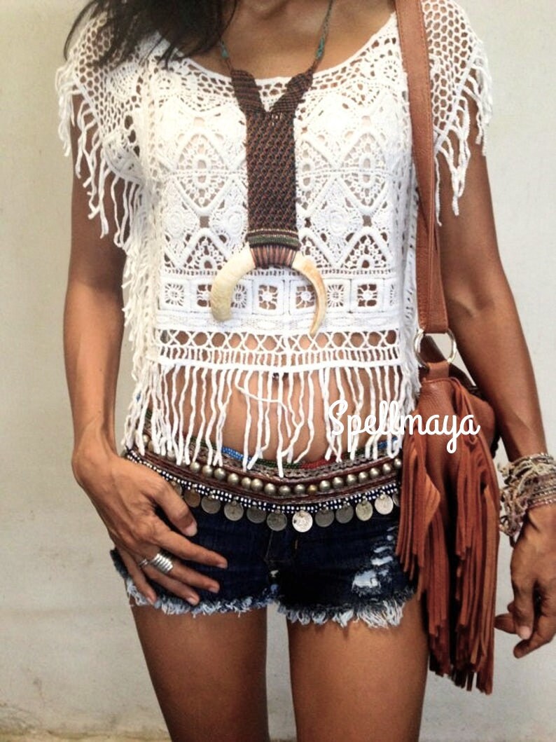 Boho Lace Top. One Size. White Black Ivory Off White - Etsy