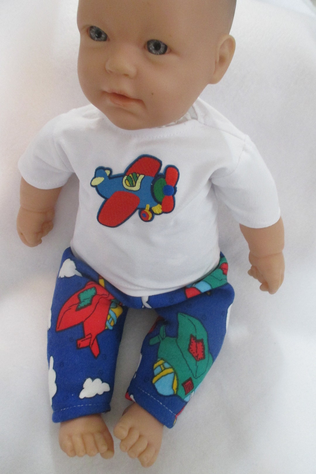 Boy Doll Clothes 14-16 Baby Dolls 2pc. airplane Outfit T-shirt and ...