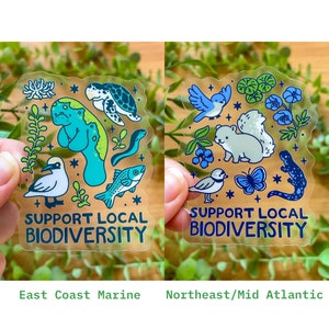 Support Local Biodiversity Clear Vinyl Stickers | Appalchia, Midwest ...