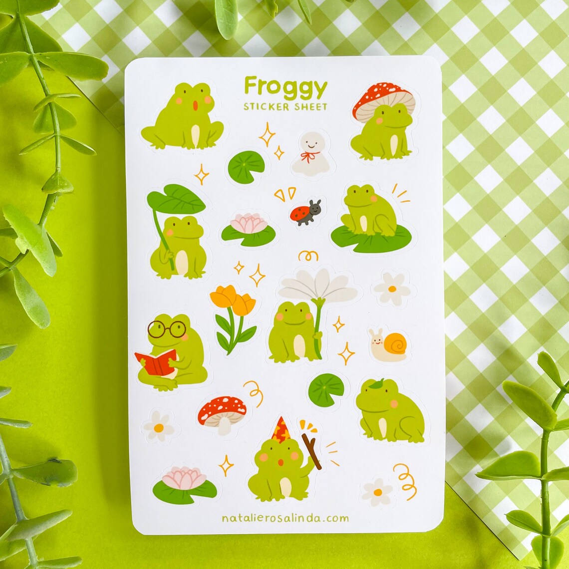 Froggy Sticker Sheet Cute Frog Stickers Frog Planner - Etsy