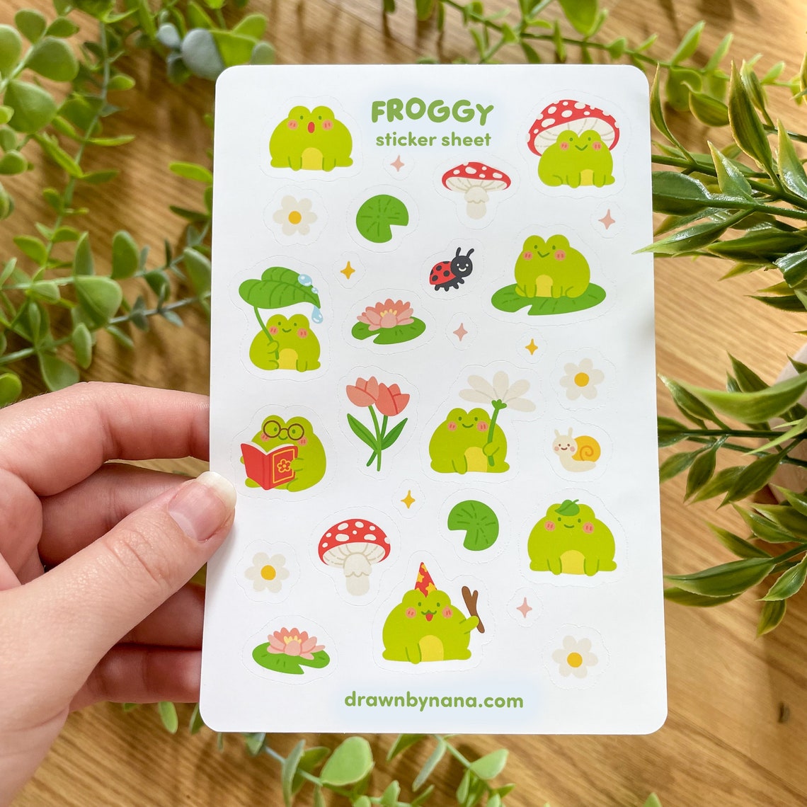 Froggy Sticker Sheet Cute Frog Stickers Frog Planner - Etsy