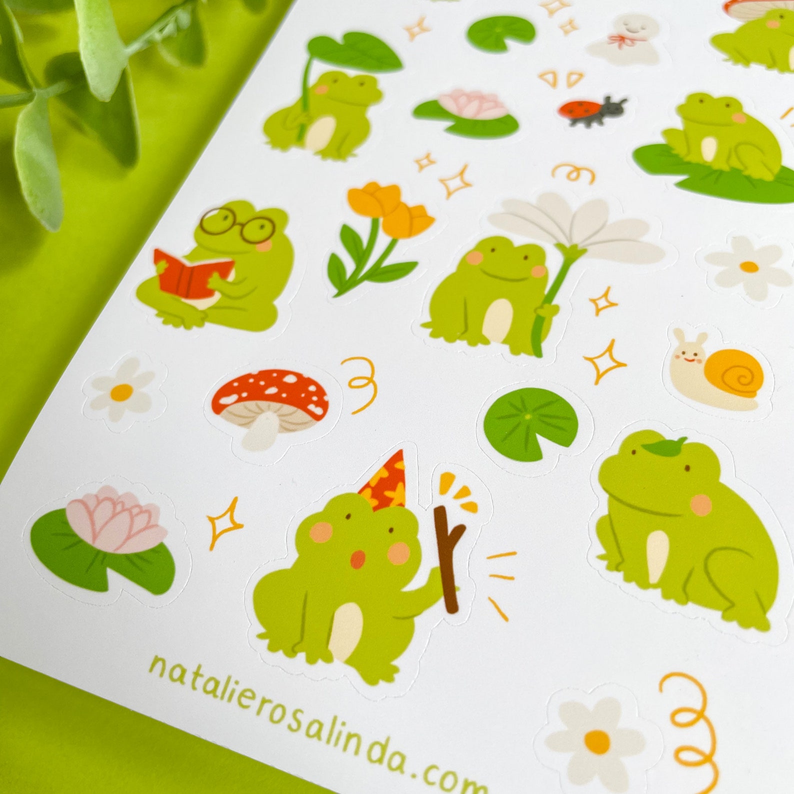 Froggy Sticker Sheet Cute Frog Stickers Frog Planner - Etsy