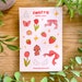 Sweetie Sticker Sheet Valentine's Day Sticker Sheet Strawberries, Cupid ...