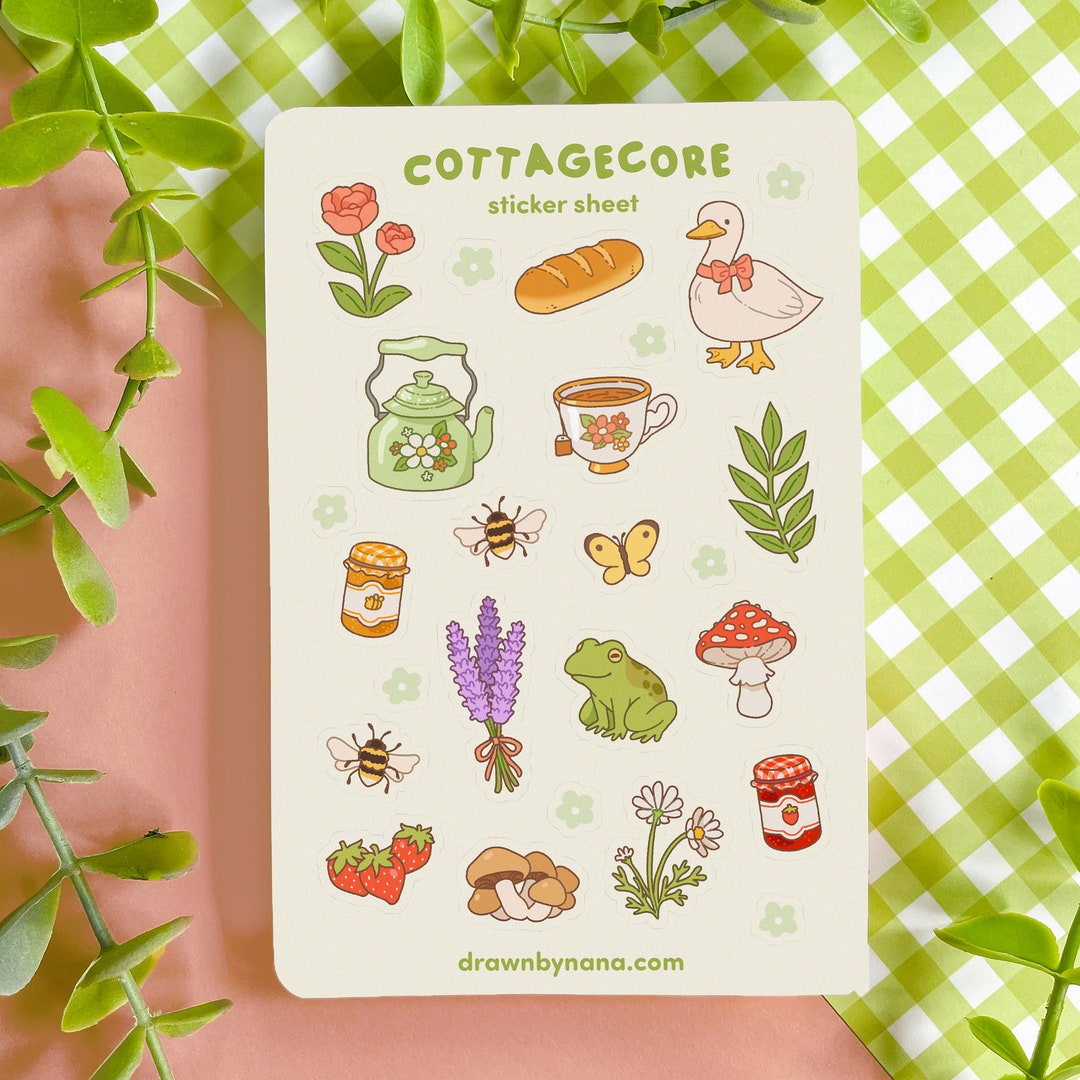 Cottagecore Sticker Sheet Cute Cottage Living Planner - Etsy