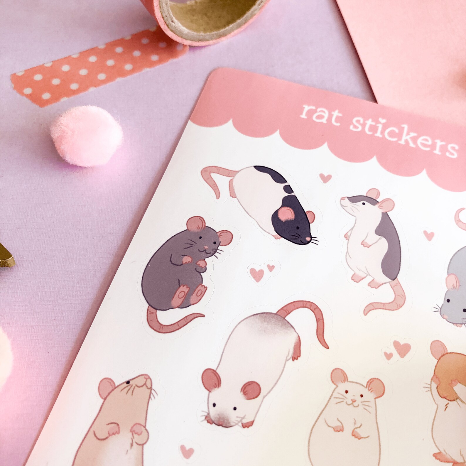 Cute Rat Stickers Rat Vinyl Sticker Sheet - Etsy