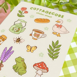 Cottagecore Sticker Sheet Cute Cottage Living Planner - Etsy