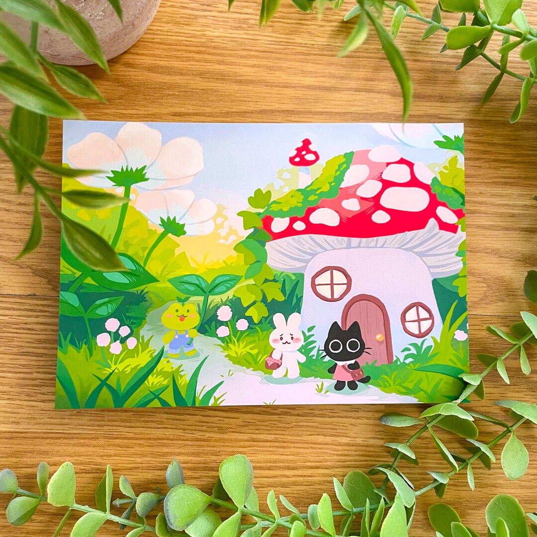 Mushroom House Print | Cottagecore, Fairycore Art Print - Etsy