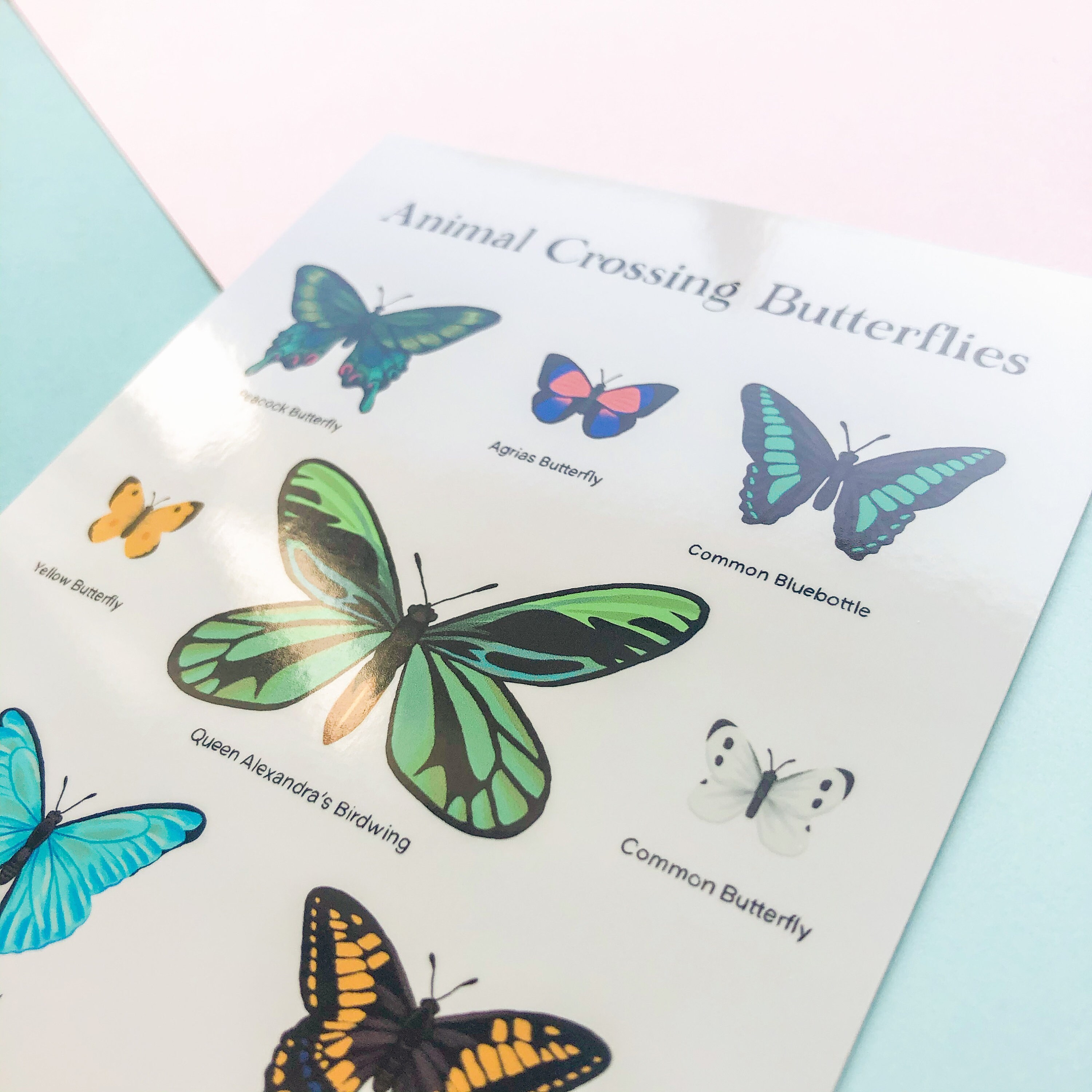 Animal Crossing Butterflies Mini Print Animal Crossing New | Etsy