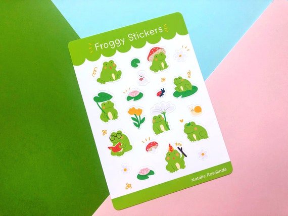 Froggy Sticker Sheet Cute Frog Stickers Frog Planner | Etsy