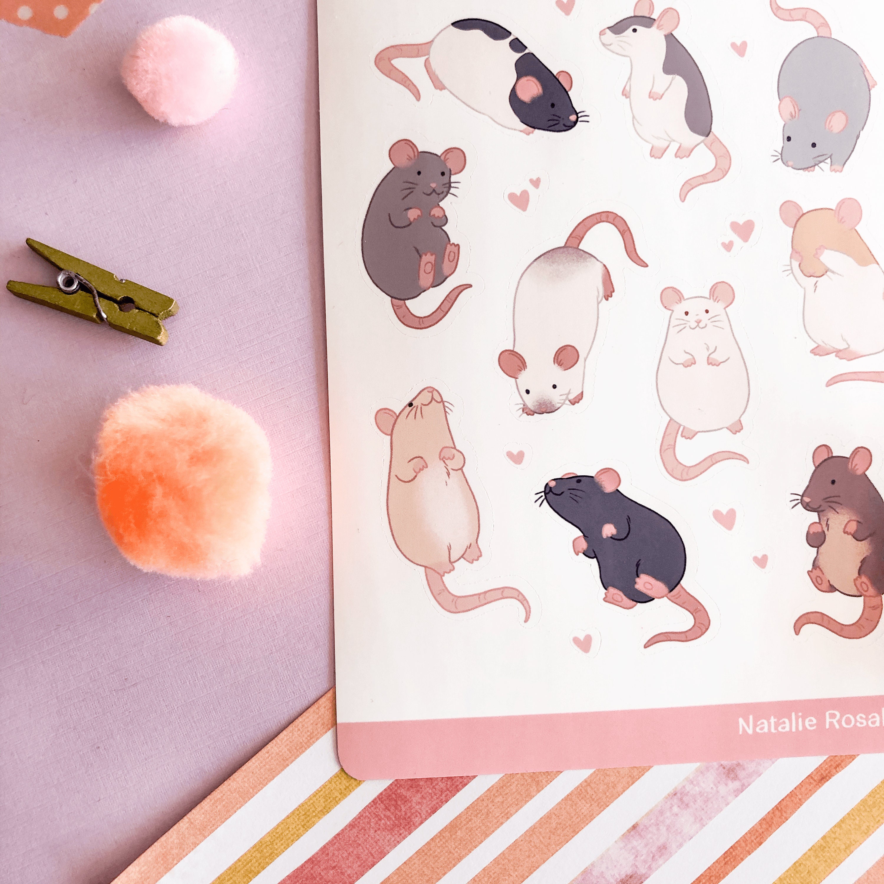 Cute Rat Stickers Rat Vinyl Sticker Sheet | Etsy