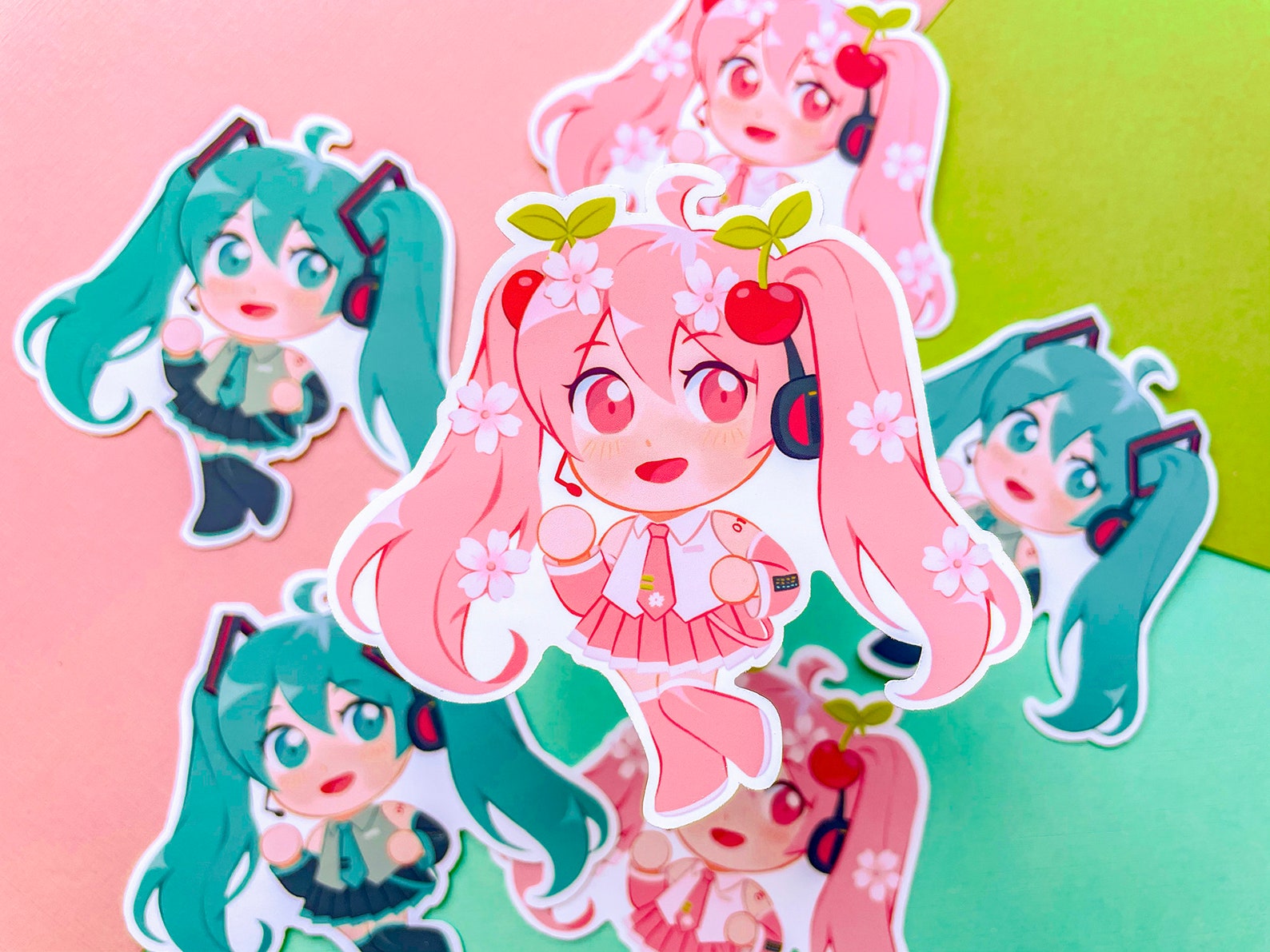 Hatsune Miku Vinyl Stickers Sakura Miku Sticker Chibi | Etsy