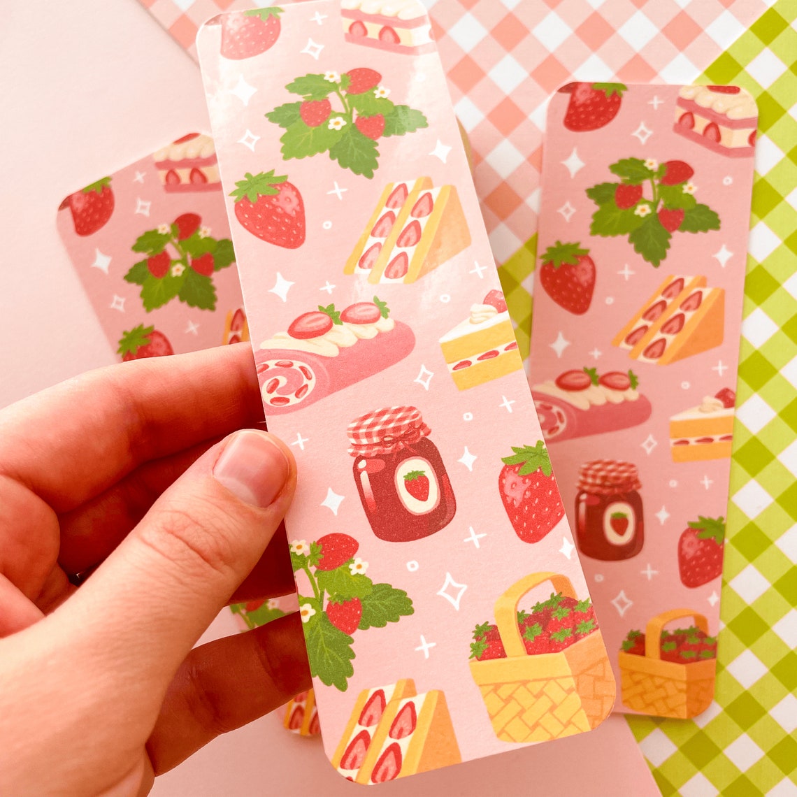 Cute Strawberry Bookmark Book Lover Gift Kawaii Bookmark - Etsy