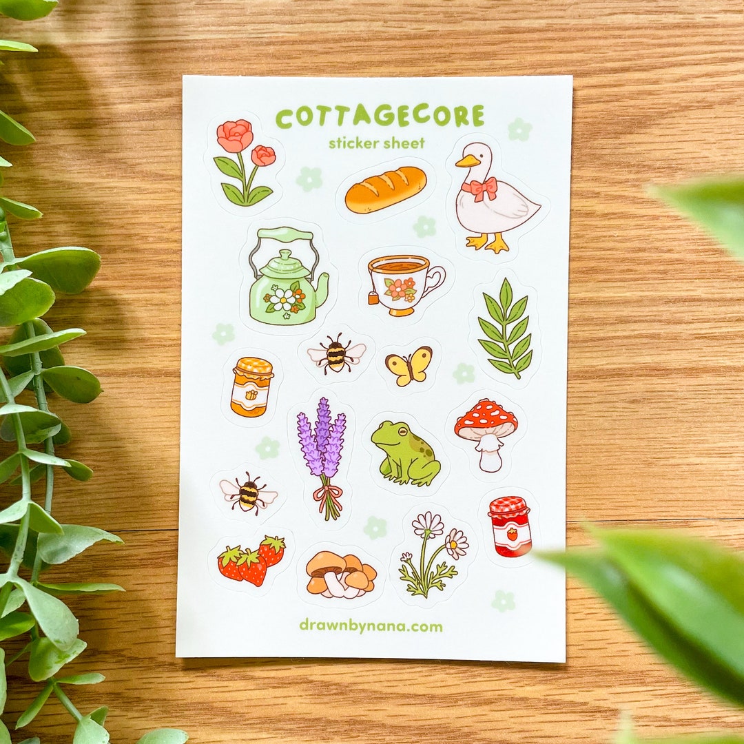 Cottagecore Sticker Sheet Cute Cottage Living Planner Stickers - Etsy