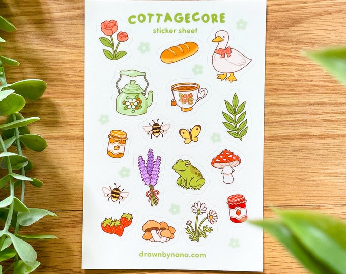 Cottagecore Sticker Sheet Cute Cottage Living Planner Stickers - Etsy