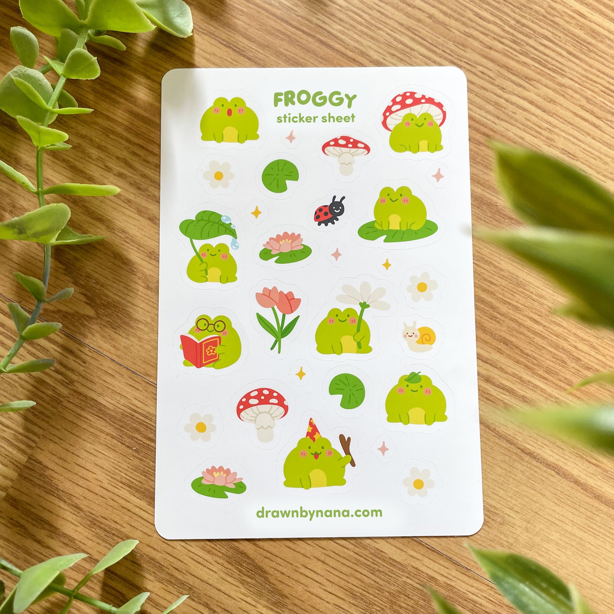 Froggy Sticker Sheet Cute Frog Stickers Frog Planner - Etsy