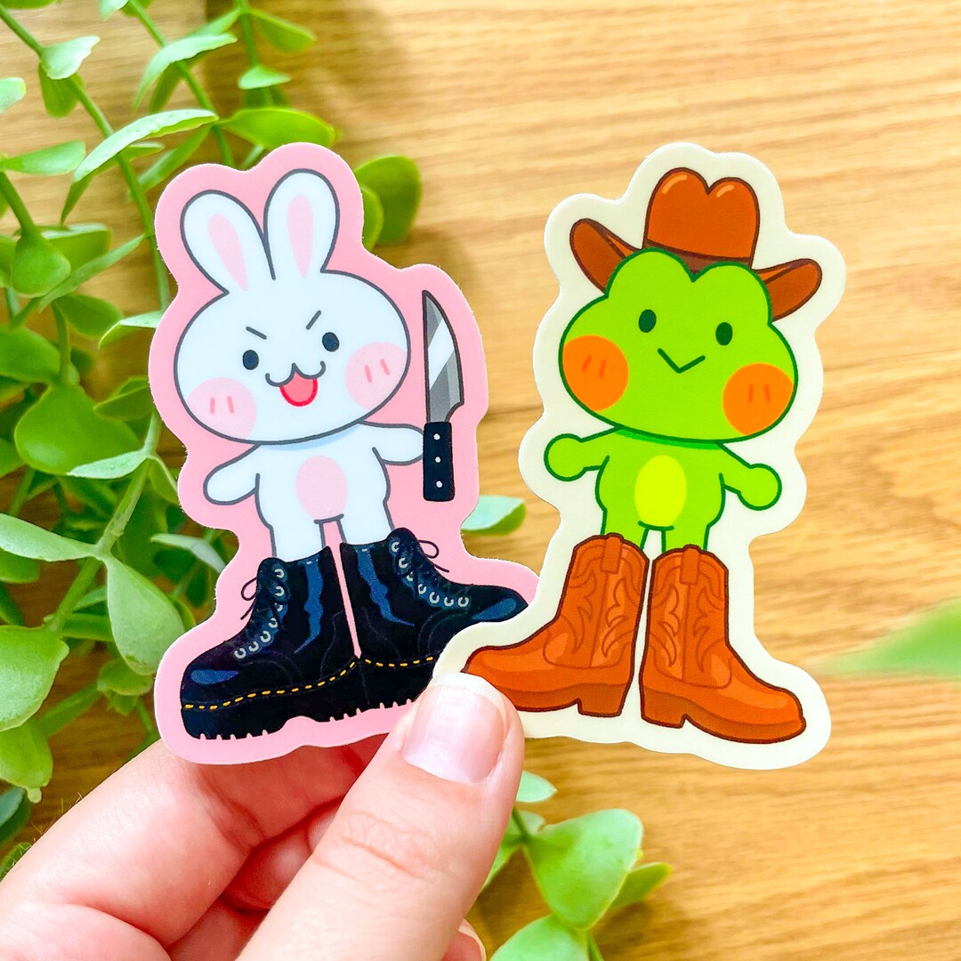 Cowboy Frog Vinyl Sticker Cowboy Boots Froggy Sticker Yeehaw Sticker - Etsy