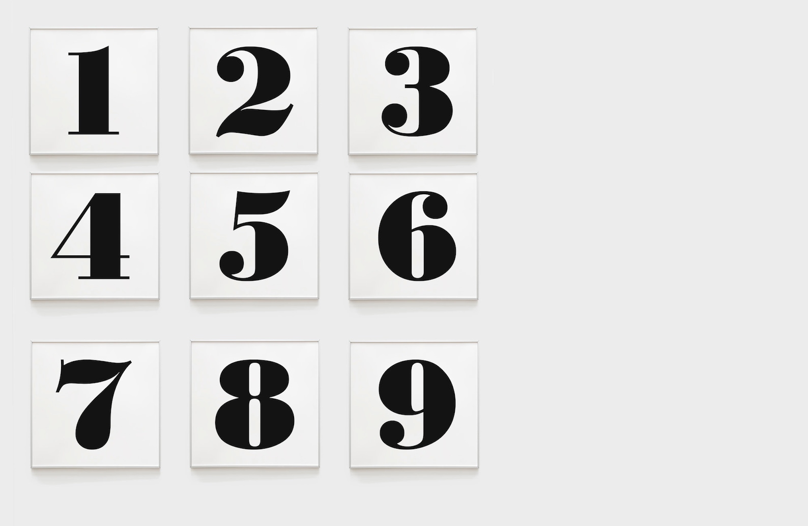 Squared Numbers Prints From 1 to 9, Ready to Print and Frame for Living ...