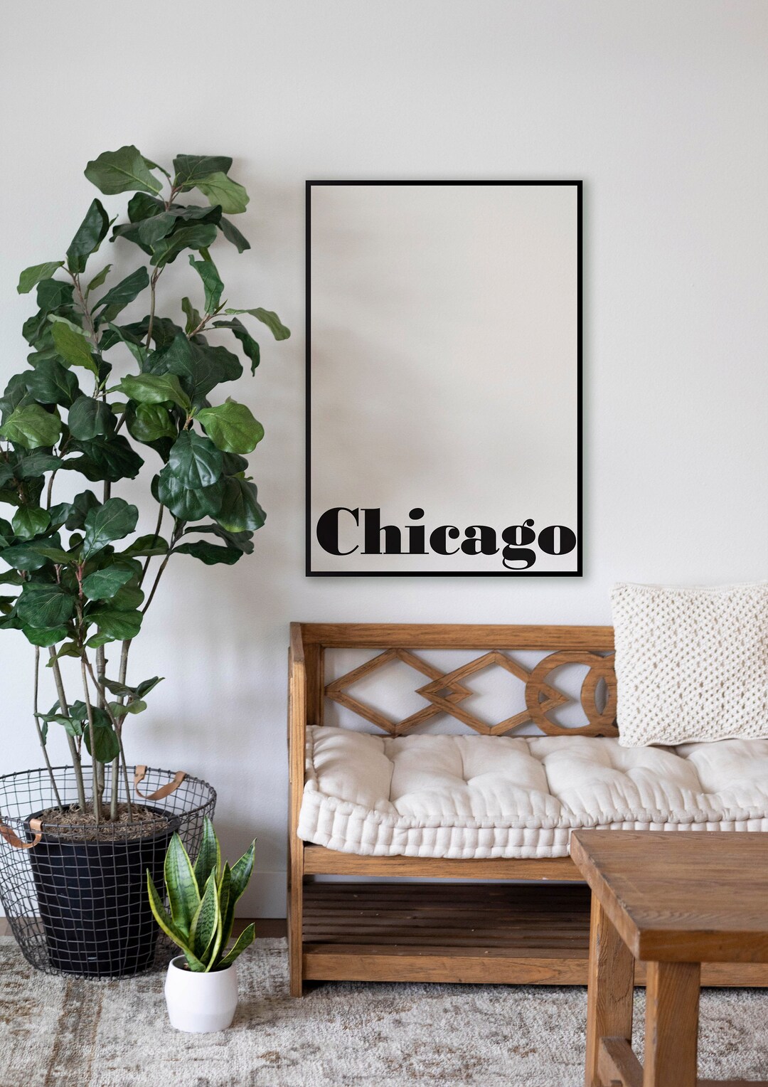 Chicago City Print for Living Room Art Update. Illinois Instant ...
