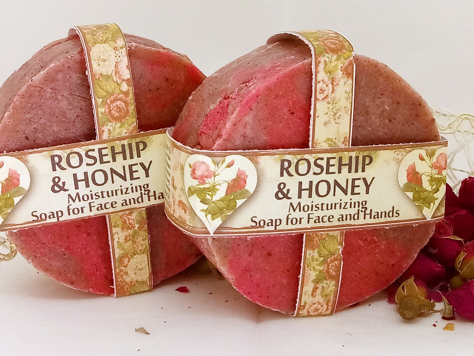 Rose Soap With Rosehip & Honey Moisturizing Soap Face and - Etsy
