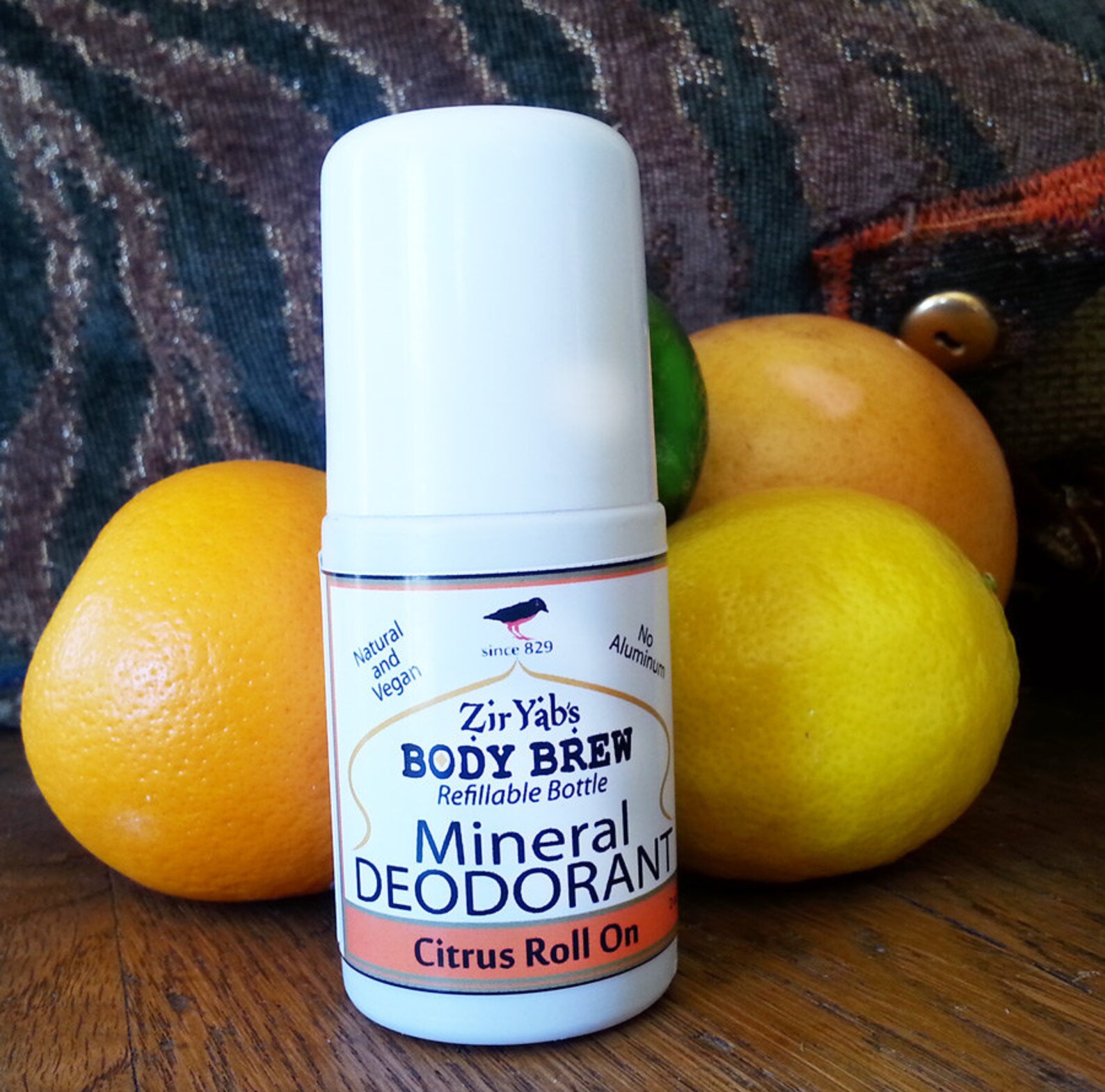 Mineral Deodorant | Citrus | Roll on | 2.5 Oz Refillable Bottle | Vegan ...