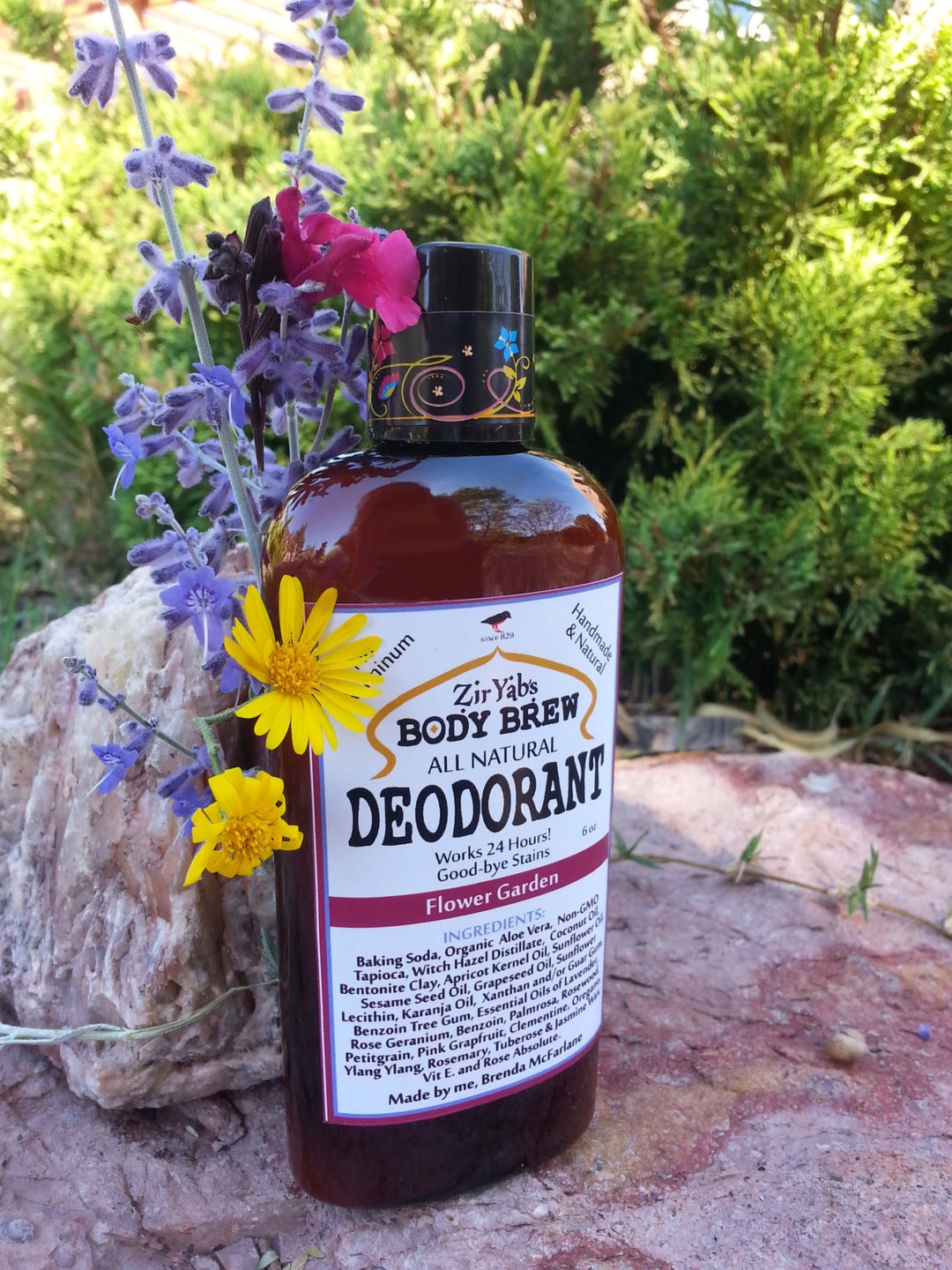 Natural Deodorant 24 Hours Flower Garden 6 Oz - Etsy