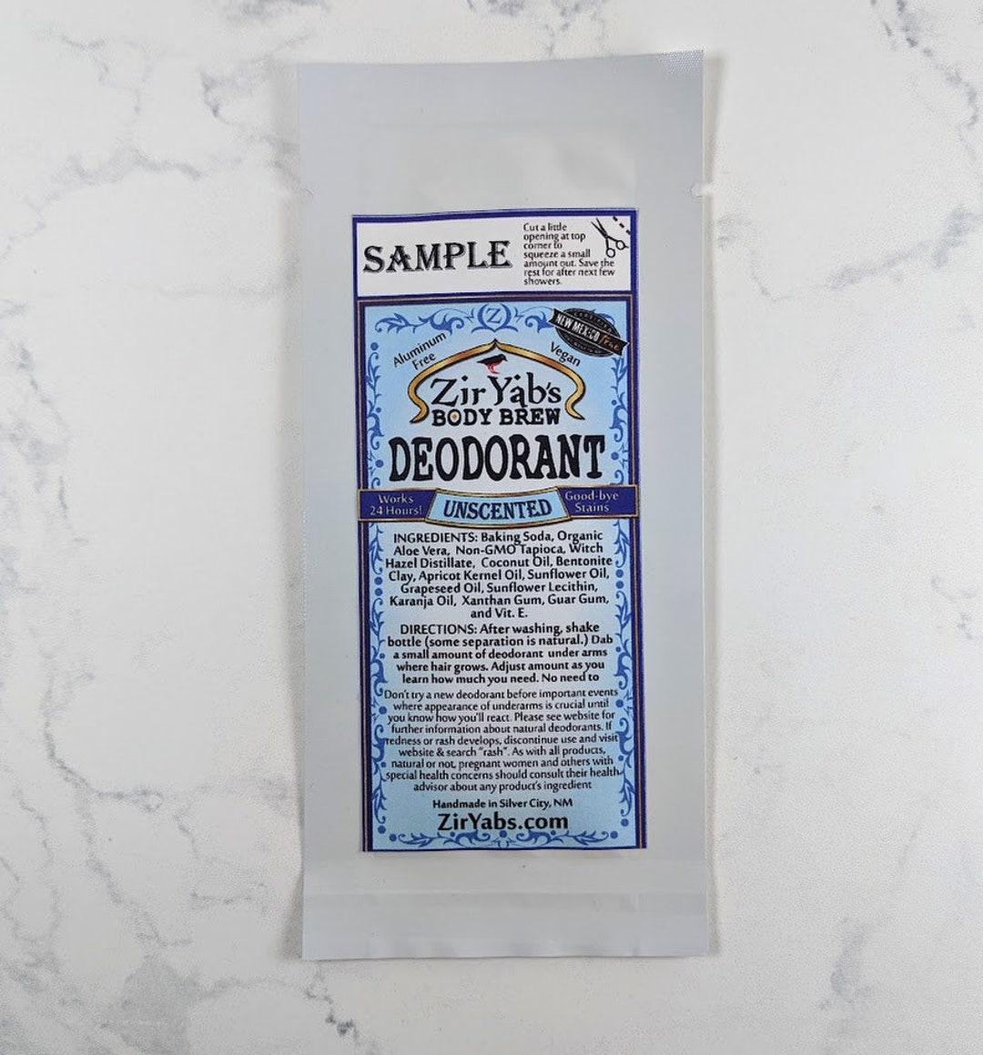 FREE SAMPLE POUCH | Amazing 24 Hour Natural Deodorant | Unscented - Etsy