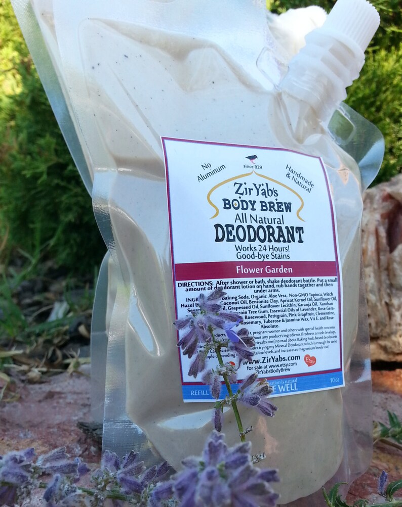 Refill Natural Lotion Deodorant 10 oz FLOWER GARDEN | Etsy
